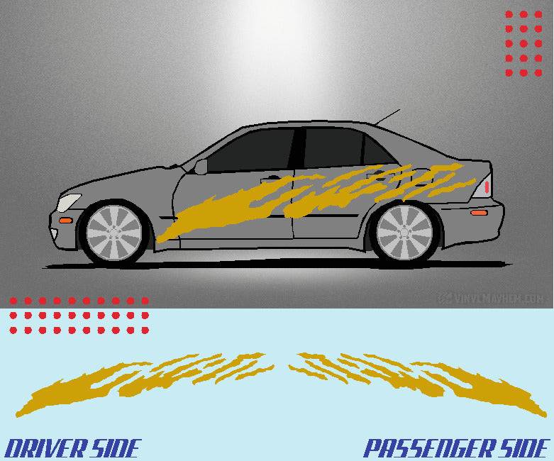 Ripped Streaks vinyl graphic kit |Racing Car Decals JDM - Vinyl Mayhem
