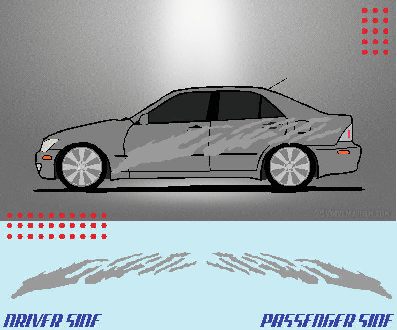 Ripped Streaks vinyl graphic kit |Racing Car Decals JDM - Vinyl Mayhem