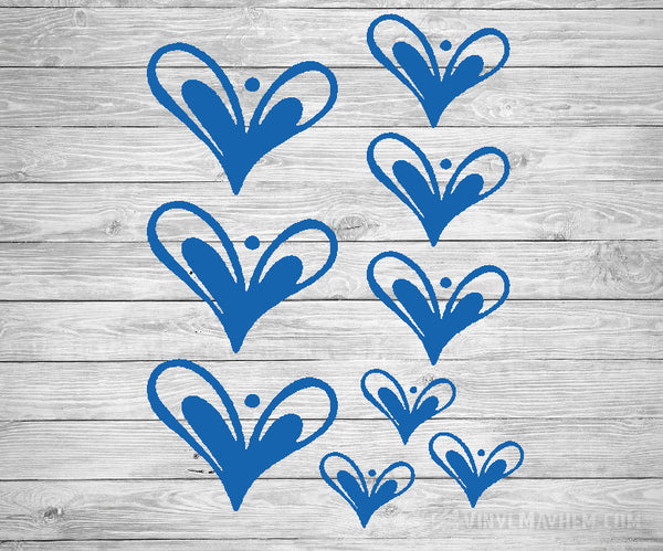 Heart hand-drawn vinyl sticker sheet - Vinyl Mayhem
