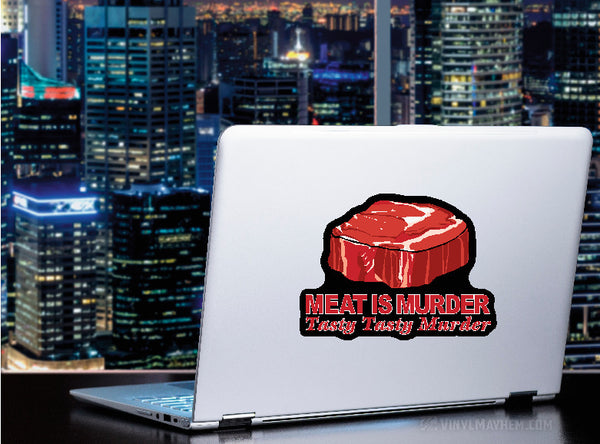 Meat Is Murder Tasty Tasty Murder sticker | Music Vegetarian Decals ...