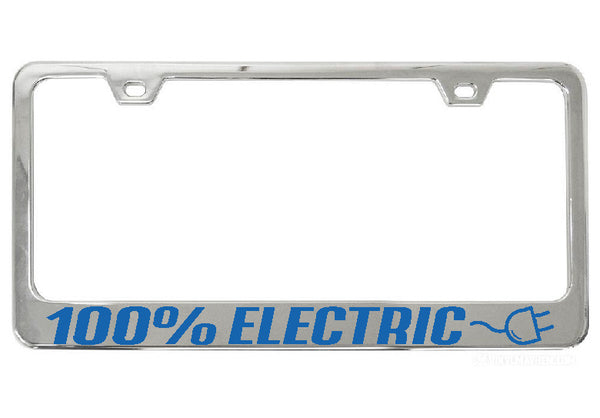 100% Electric with plug license plate frame | Car & Truck Accessories ...