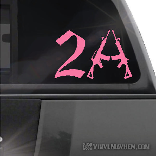 2A with AR Rifles vinyl sticker | Second Amendment Decals - Vinyl Mayhem