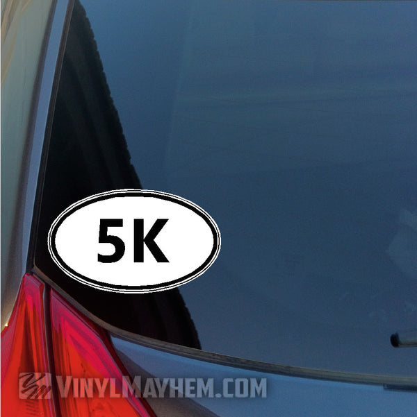 5K Run oval sticker | 5K Runner & Sports Decals - Vinyl Mayhem