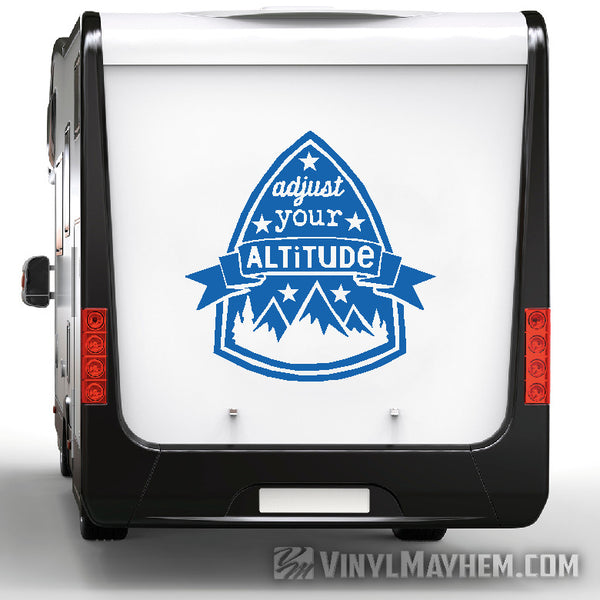 Adjust Your Altitude Mountains Vinyl Car Truck SUV RV Sticker Decal ...