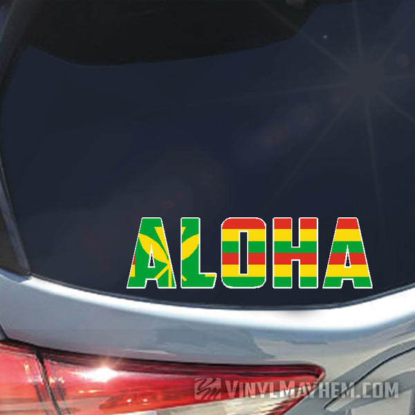 Aloha Kanaka Maoli Flag Hawaiian sticker | Hawaii Car Decals - Vinyl Mayhem