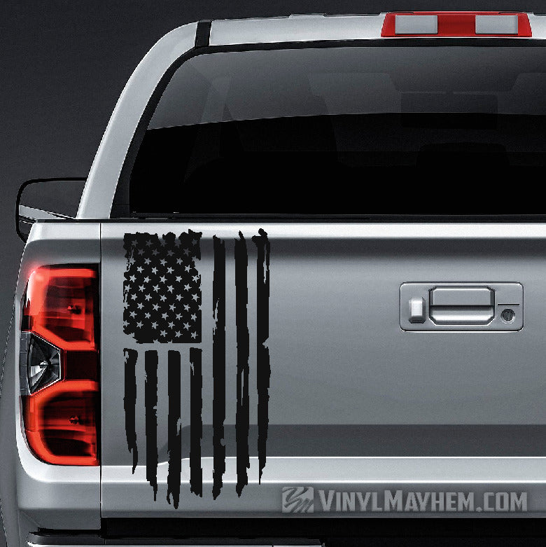 American Flag Distressed Truck Tailgate Patriotic Vinyl Sticker Decal ...