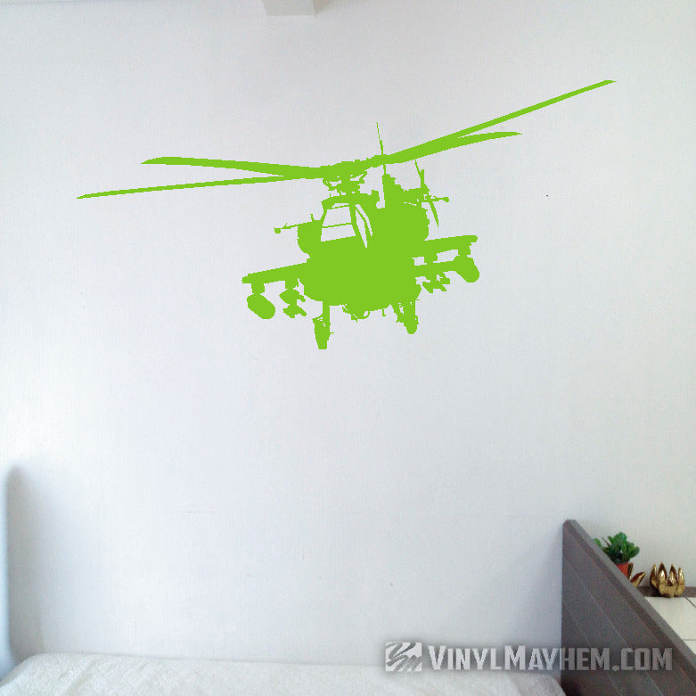 AH-64 Apache helicopter silhouette military vinyl sticker decal - Vinyl ...