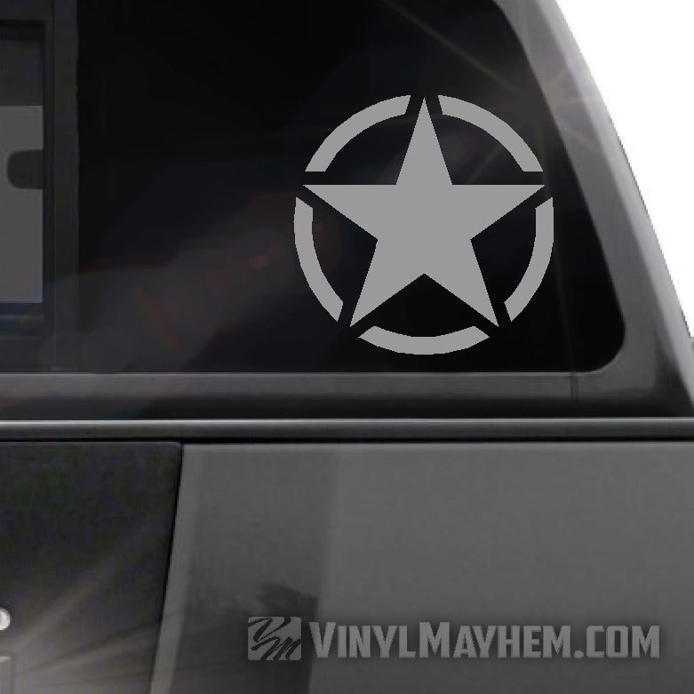 Silver Star Logo Sticker