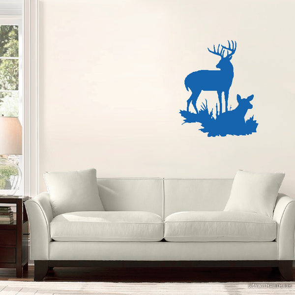 Buck and Doe wildlife deer scene vinyl sticker | Outdoors Vinyl Decals ...