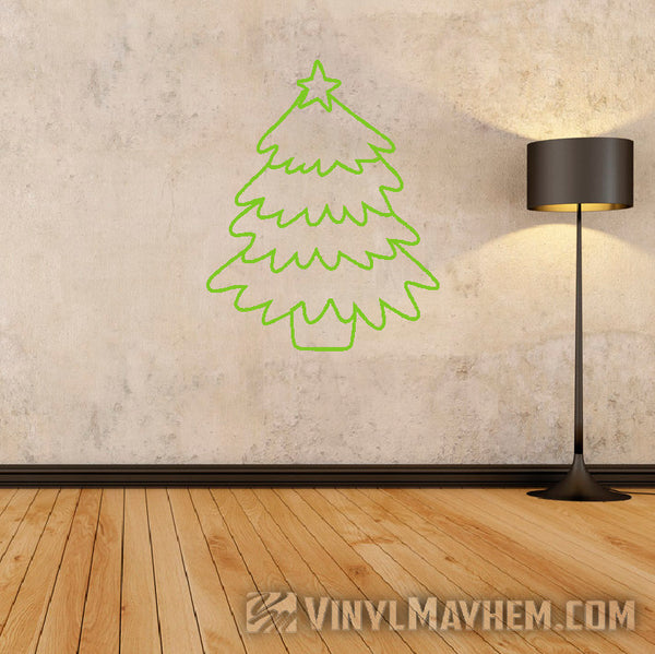 Christmas Tree wire-frame vinyl sticker | Christmas Décor Decals ...