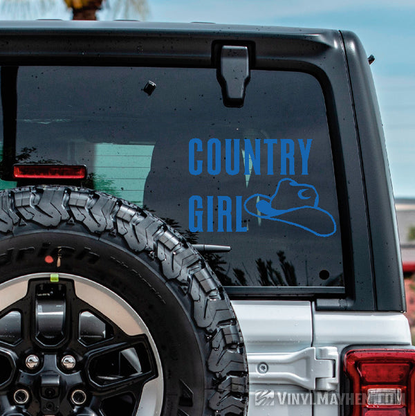 Country Girl with Cowboy Hat vinyl sticker | Cowgirl & Country Decals ...