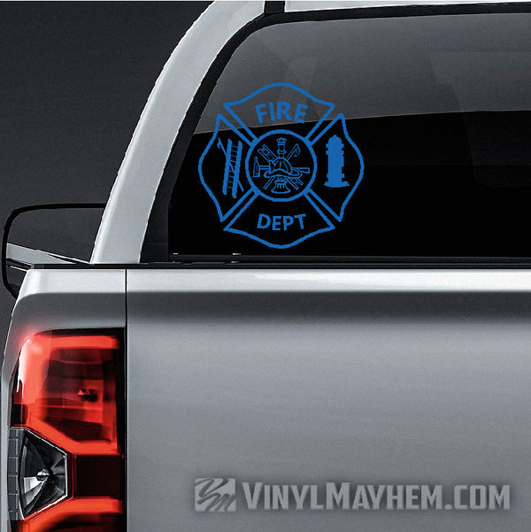 Fire Department Maltese Cross vinyl sticker | Firefighter Car Decals ...