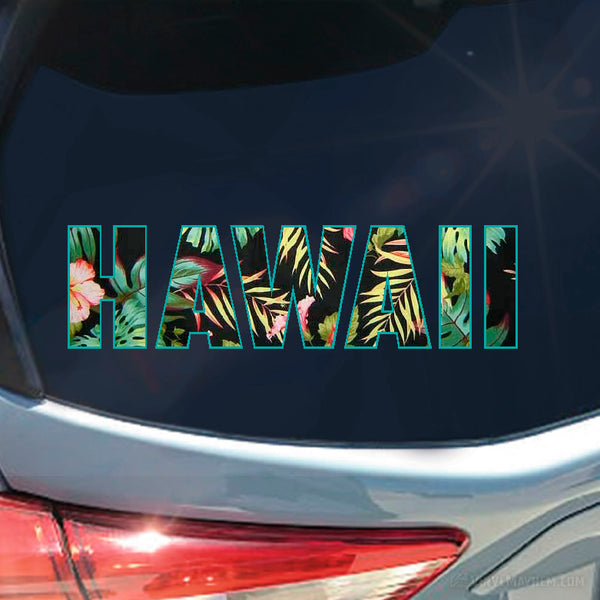 Hawaii Floral Text sticker - Vinyl Mayhem