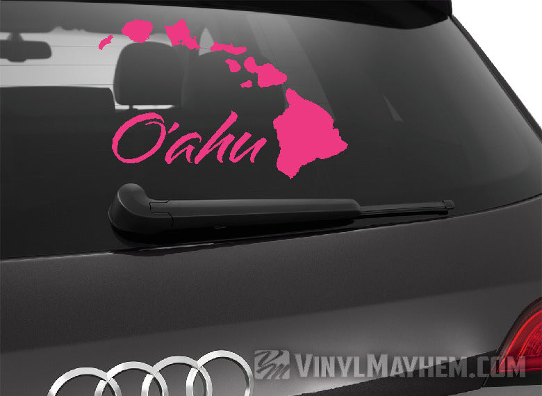 Hawaiian Islands O'ahu vinyl sticker | Hawaii Car Decals - Vinyl Mayhem