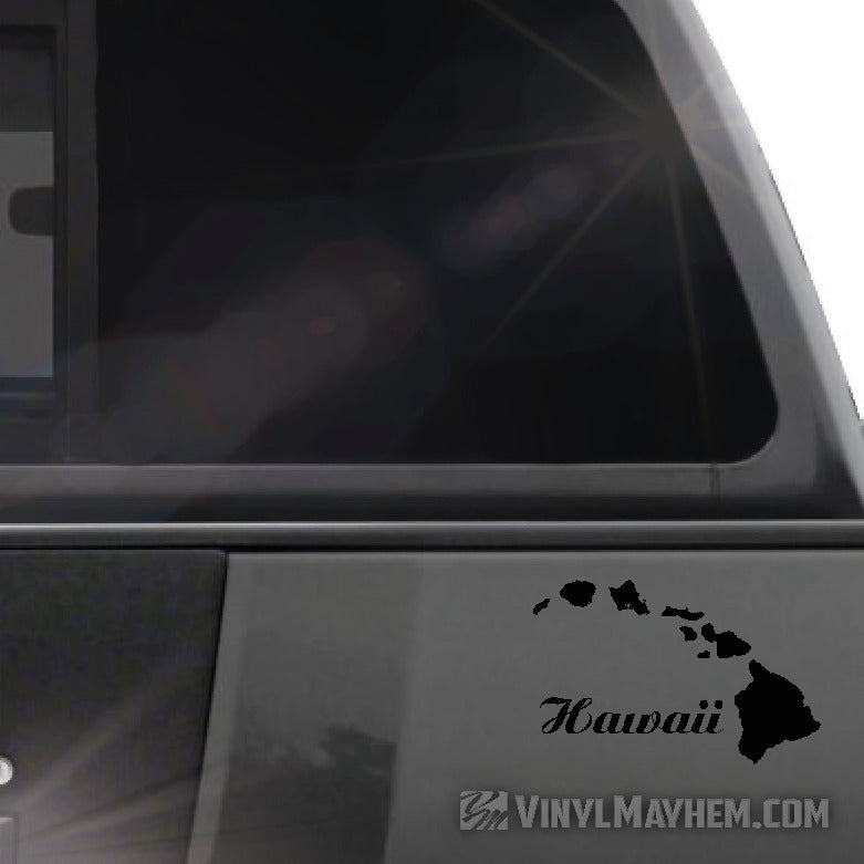 Hawaiian Island chain with Hawaii script vinyl sticker | Hawaii Decals ...