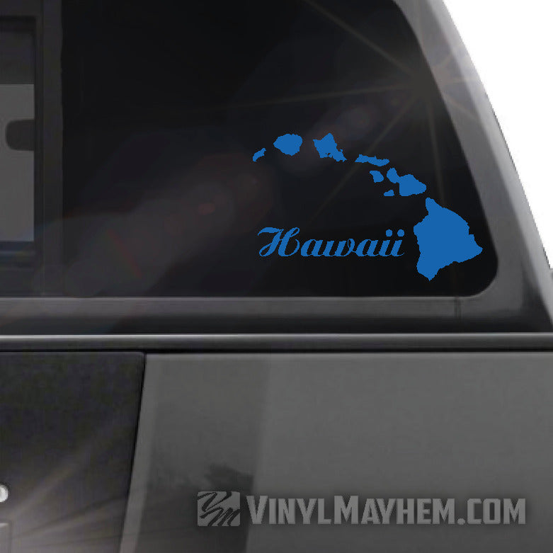 Hawaiian Island chain with Hawaii script vinyl sticker | Hawaii Decals ...