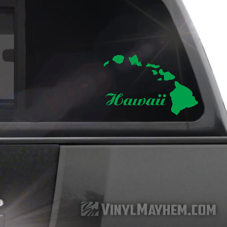 Hawaiian Island chain with Hawaii script vinyl sticker | Hawaii Decals ...