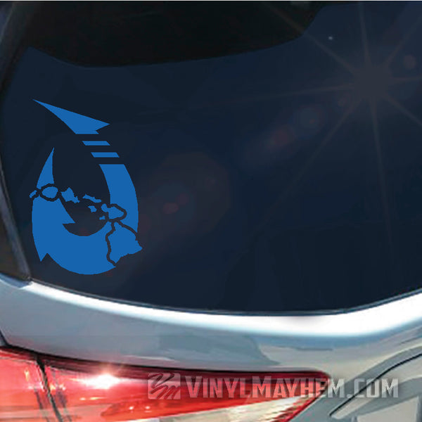 Hawaiian Islands Fish Hook Vinyl Car Truck Laptop Sticker Decal - Vinyl ...