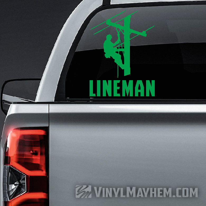 Lineman with bold text vinyl car truck suv laptop sticker decal - Vinyl ...