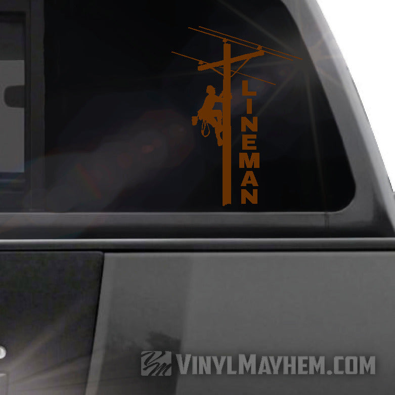 Electrical Lineman vertical text vinyl sticker | Journeyman Car Decal ...