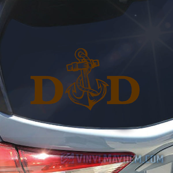 Navy Dad with anchor vinyl sticker - Vinyl Mayhem