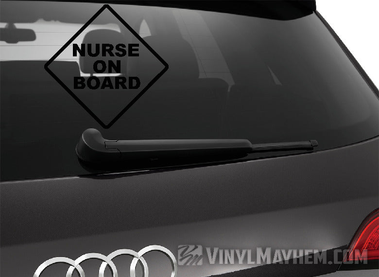 Nurse On Board caution sign vinyl sticker | Nurse Car Window Decals ...