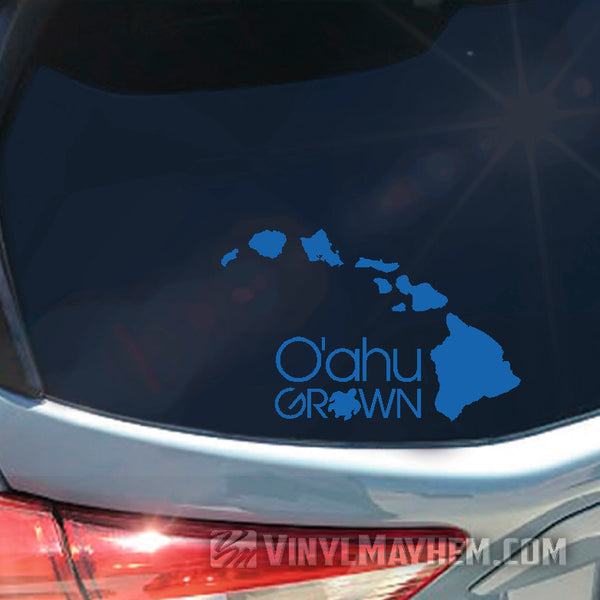 O'ahu Grown with Turtle Hawaiian vinyl sticker - Vinyl Mayhem