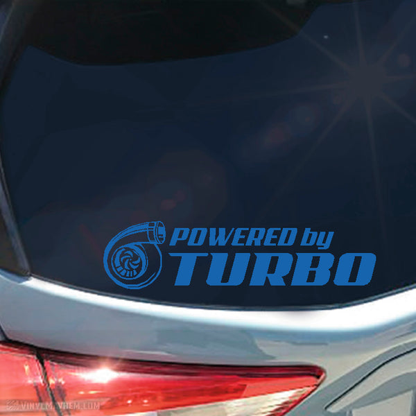 Powered By Turbo vinyl sticker | Car Vehicle Window Decals - Vinyl Mayhem