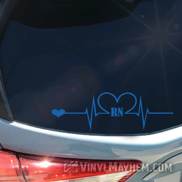 Registered Nurse RN Heartbeat vinyl sticker | Registered Nurse Decals ...
