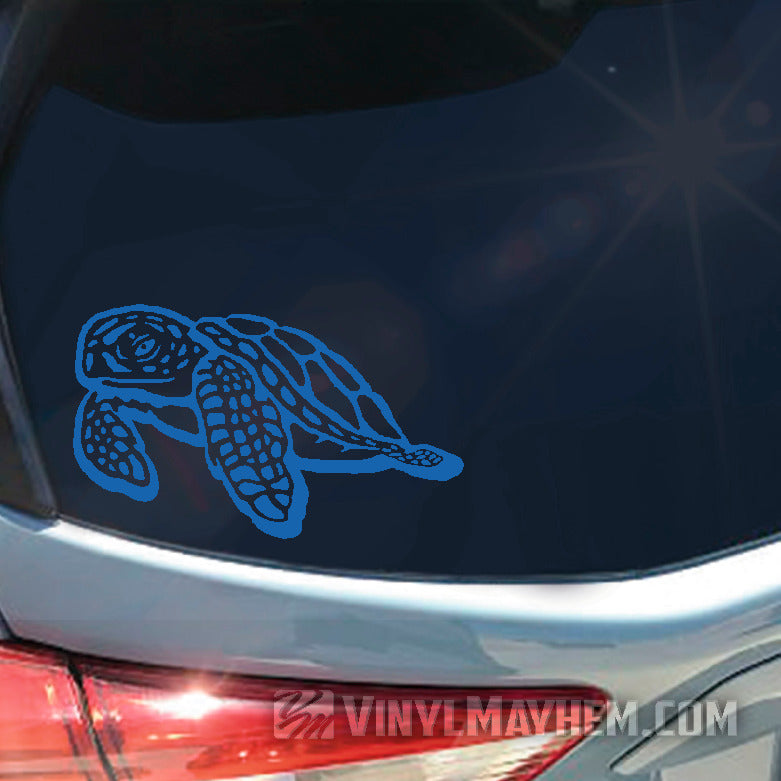 Sea Turtle side view outline vinyl sticker decal for car truck window ...