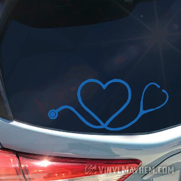 Stethoscope heart vinyl sticker nurse doctor EMT - Vinyl Mayhem